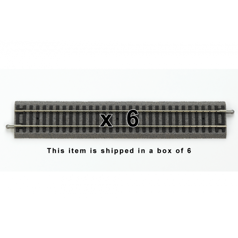 PIKO 55400 (HO) Box of 6 Roadbed A-Track Straight, 239mm/9.4"