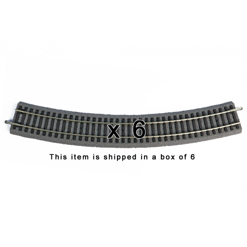 PIKO 55414 (HO) Box of 6 Roadbed A-Track Curved Track, R4/30°