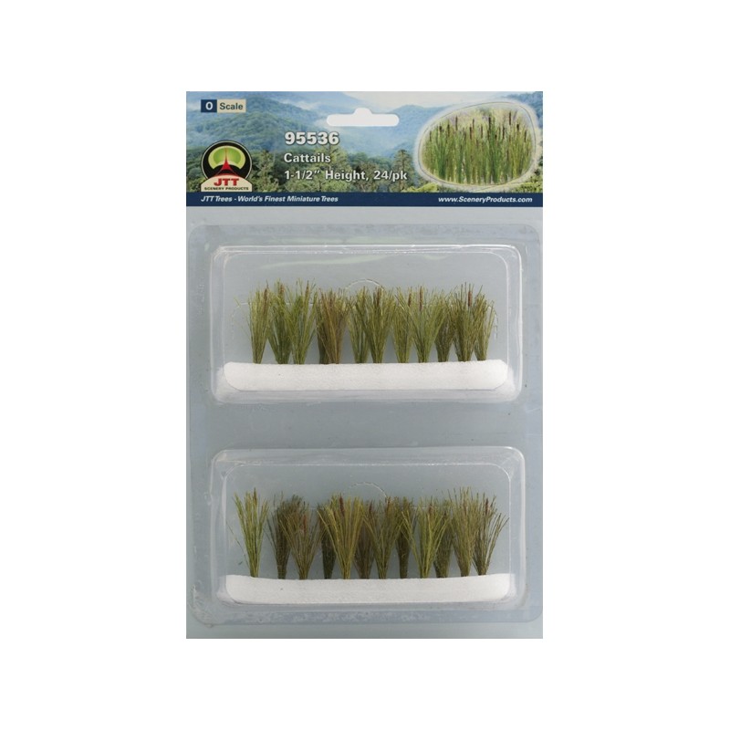JTT 95536 (O) CATTAILS 1-1/2" tall, 24/pk