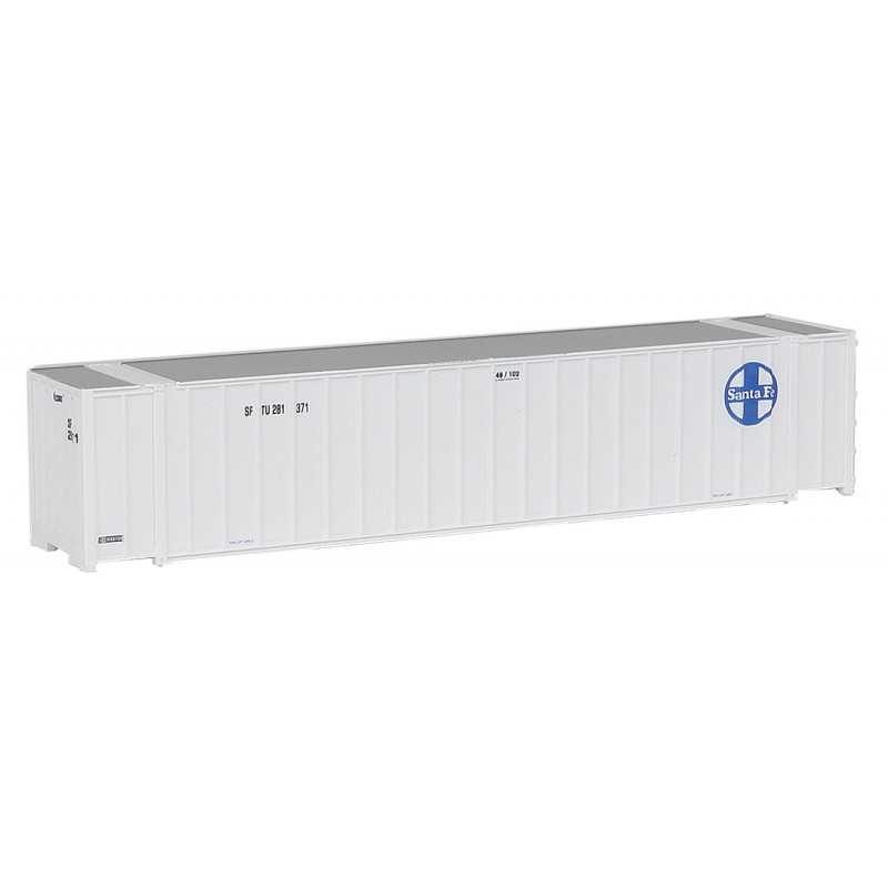 Walthers SceneMaster 8842 (HO) 48' Hi Cube Ribbed Side Container - Santa Fe