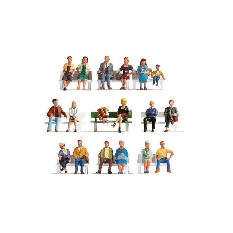 Walthers SceneMaster 6091 (HO) Sitting People -- pkg(18)