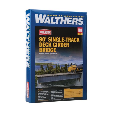 Walthers Cornerstone 4508 (HO) 90' Single-Track Railroad Deck Girder ...