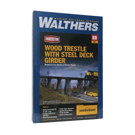 Walthers Cornerstone 3147 (HO) Trestle w/Deck Girder Bridge -- Kit