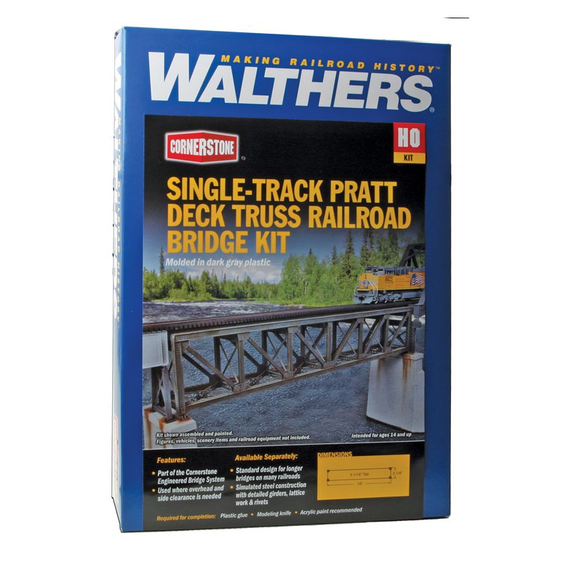 Walthers Cornerstone 4520 (HO) 109' Single-Track Pratt Deck Truss ...